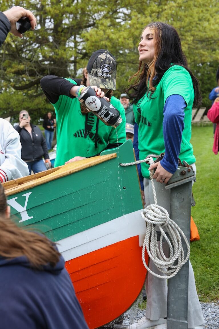 Launching a New Boat Built by Students in Lake Champlain: Ruth M ...
